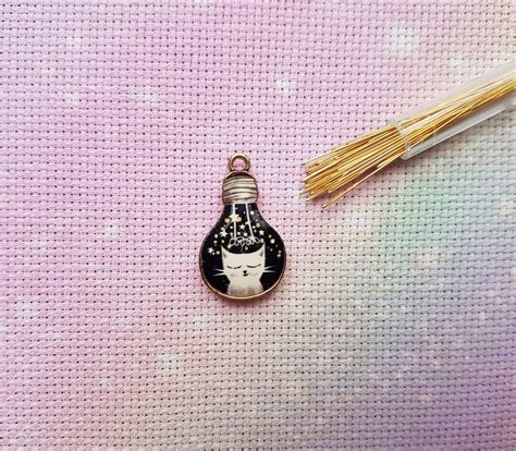 Cat Needle Minder Enamel Needle Minder Cross Stitch Embroidery