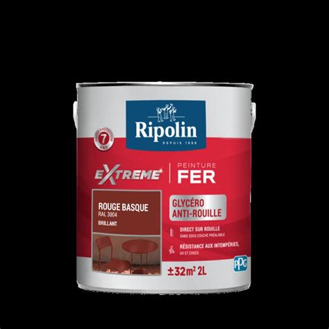 Peinture Fer Rouge Basque Ral3004 Brillant 2l