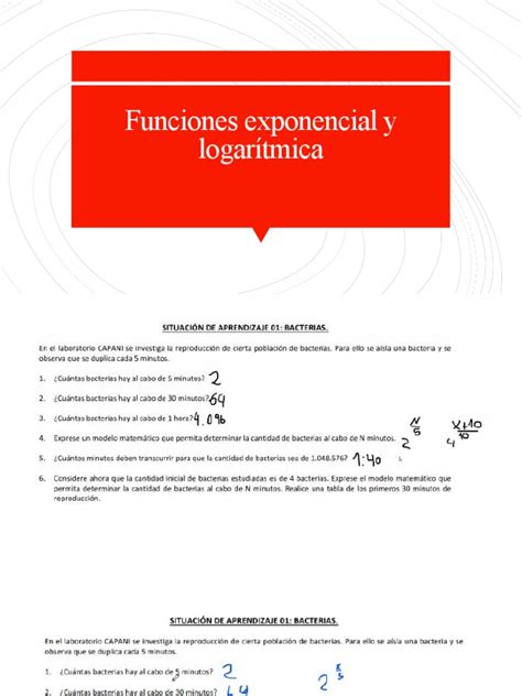 Funciones Exponencial Y Logarítmica Pdf