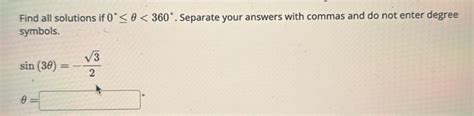 Find All Solutions If 0∘≤θ