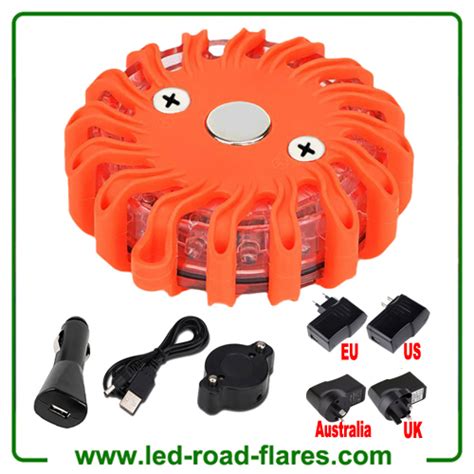 6 Pack Red Led Safety Flares Rechargeable Led Road Flares Kits