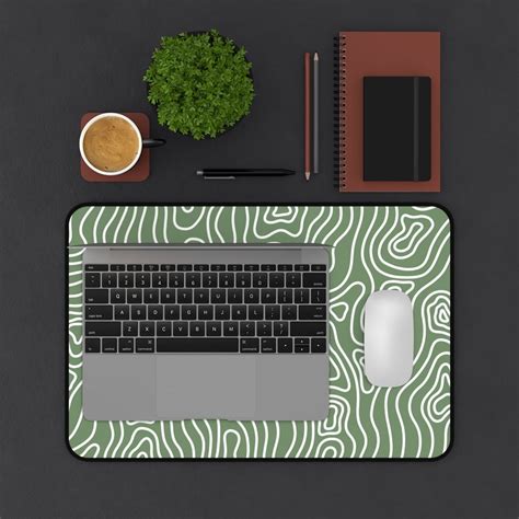 Sage Green Topographic Desk Mat Map Desk Pad Large Mousepad Etsy UK