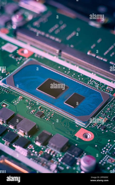 Laptop Processor Close Up View Of Soldered On Board Cpu And Gpu After Removing The Heat Sink
