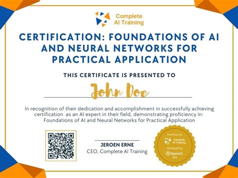 Certification Foundations Of Ai And Neural Networks For Practical