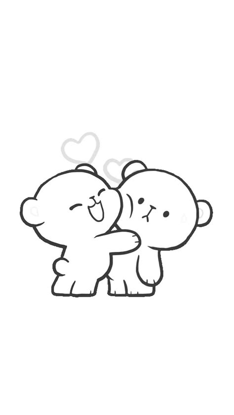 Mocha And Milk Bear In 2025 Easy Love Drawings Cute Easy Drawings