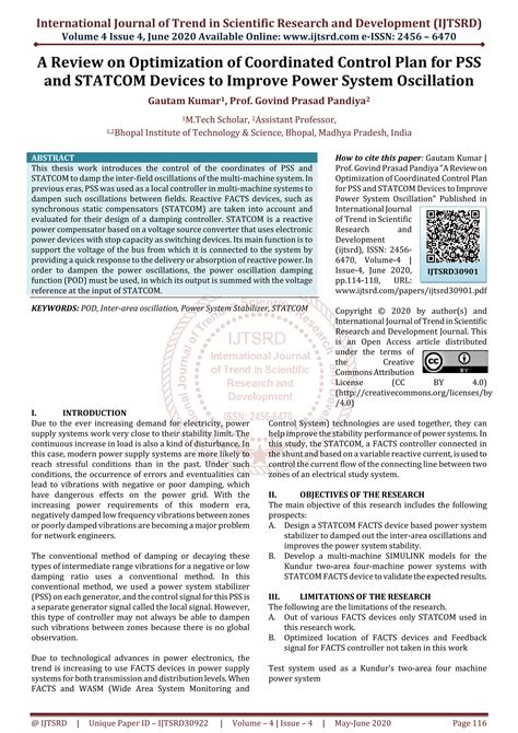 A Review On Optimization Of Coordinated Control Plan For Pss And