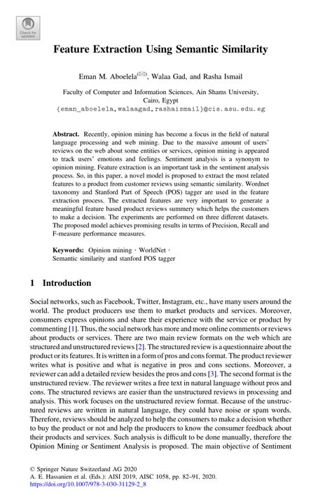Pdf Feature Extraction Using Semantic Similarity