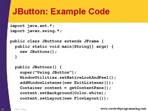 Core Web Programming Basic Swing Gui Controls In