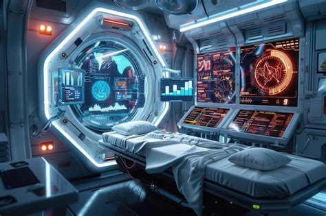 Premium Photo Futuristic Scifi Spacecraft Interface