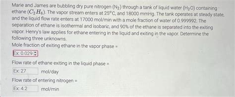 Solved Marie And James Are Bubbling Dry Pure Nitrogen N2