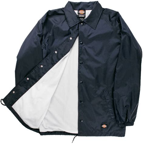 Dickies Snap Front Lined Windbreaker Mens Nylon Coaches Jacket Style