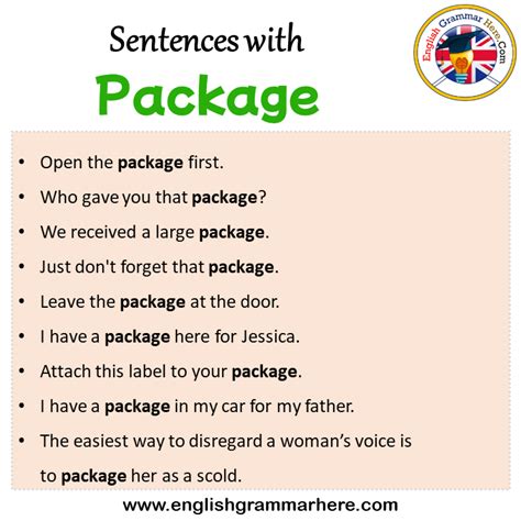 Sentences With Package Package In A Sentence In English Sentences For