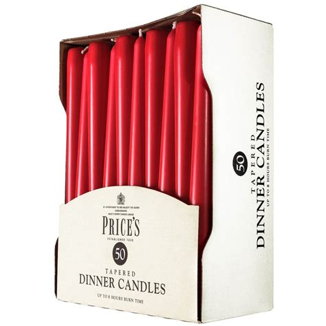 Prices Candles Unwrapped Tapered Dinner Candles 50 Pack 8 Hours Burn