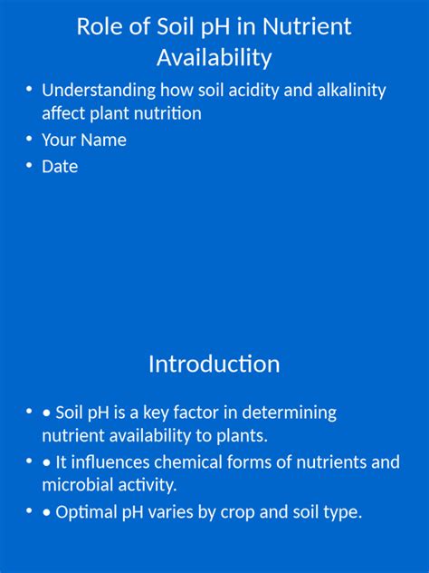 Soil Ph Nutrient Availability Blue Pdf