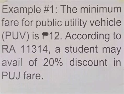 Example 1 The Minimum Fare For Public Utility StudyX