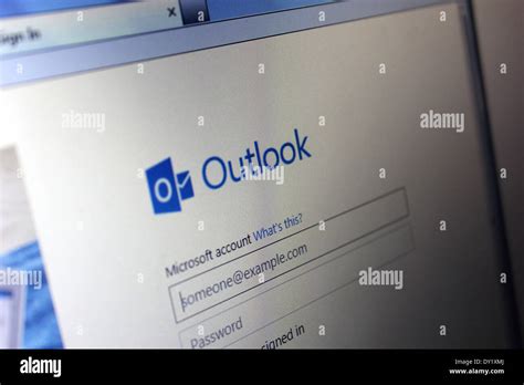 Outlook Login Page Stock Photo Alamy