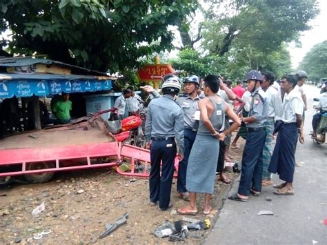 Dvb ဆယ္ဘီးကားႏွင့္ ၃ ဘီးဆိုင္ကယ္ မ်က္ႏွာခ်င္းဆိုင္တိုက္၊ ေကာက္စိုက္သမ