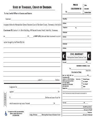 Fillable Online Circuitclerk Nashville