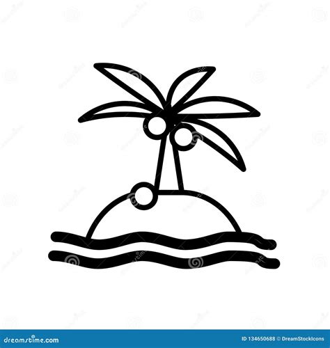 Island Icon Vector Isolated On White Background Island Sign Line Or