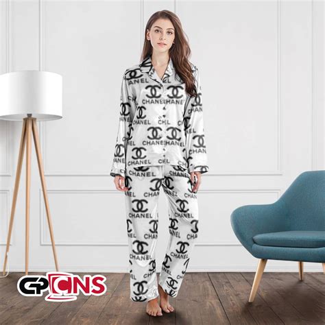 Custom Chanel Pattern V1 Long Sleeve Pyjama T Shirt Frenzy Store