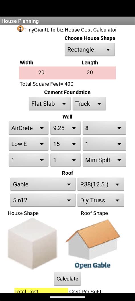 Aircrete Price Material Calculator App For Android Phones Air Crete