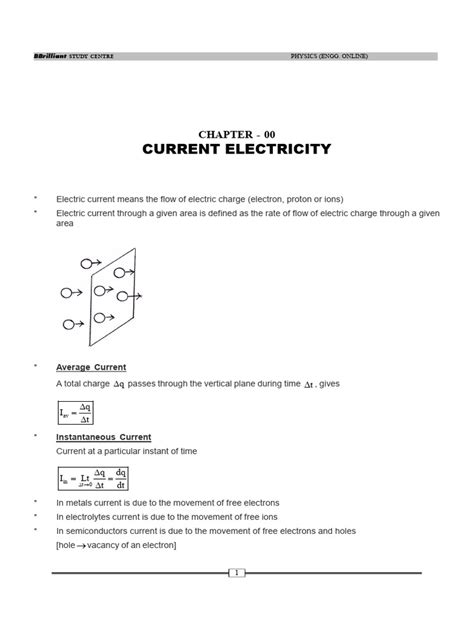 Current Electricity Pdf Electric Current Electrical Resistivity And Conductivity