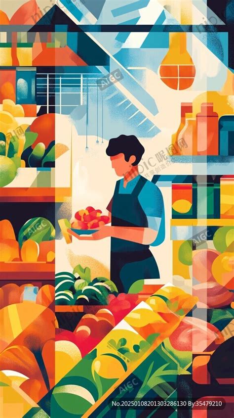 Ai创作图菜市插画 菜市场插画 生鲜店插画 超市蔬菜插画设计 水果店插画 菜场海报 生鲜超市购物 水果店形象插画 菜市海报 菜市场海报 买菜的人 食品海报插画 生鲜超市素材 超市购物的人 挑菜