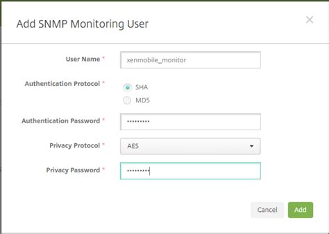 snmp monitoring xenmobile server