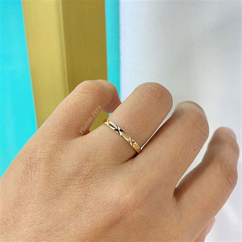 Anillo de promesa Oro Amarillo 18K Amonet Platino Perú Joyería