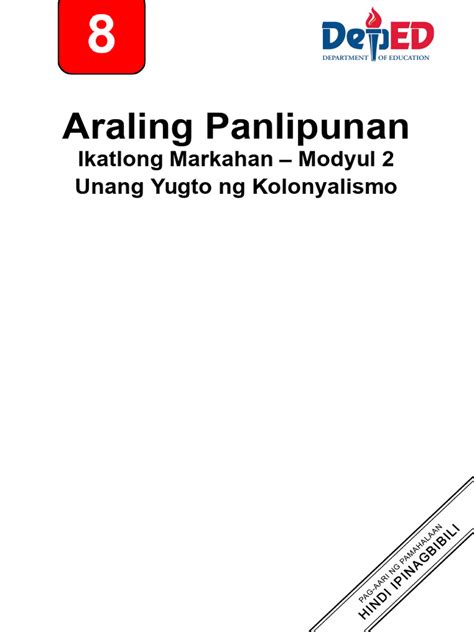 Araling Panlipunan 8 Quarter3 Module2 Unang Yugto Ng