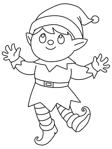 Coloriage Petit Lutin de Noël télécharger et imprimer gratuit sur