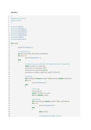 Client Server Communication Using Socket IPC PDF