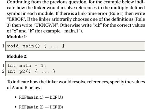 Solved To Indicate How The Linker Would Resolve References
