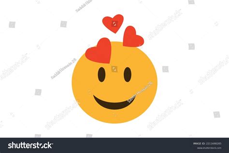 Smiling Face Hearts Emoji Vector Smiling Stock Vector Royalty Free