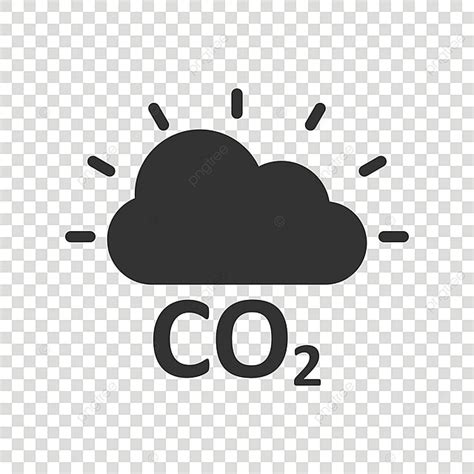 Flat Co2 Emission Icon On Isolated White Background Vector Pollution