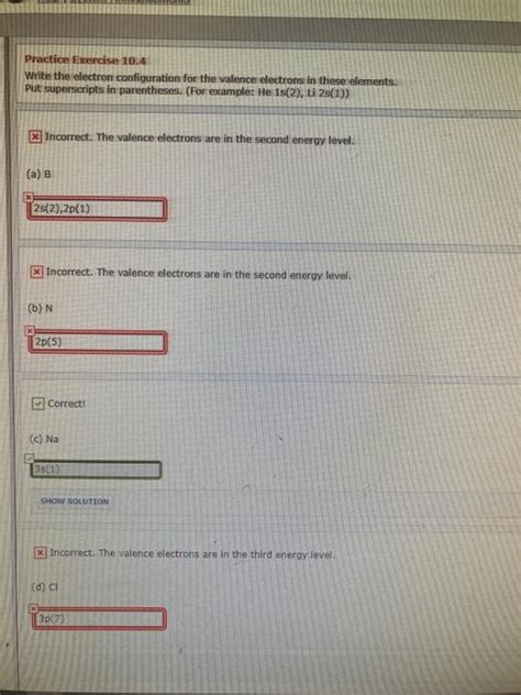 Solved Practice Exercise Write The Electron Chegg Com