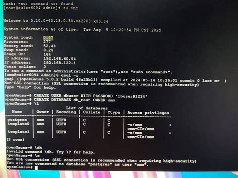 数据库能安装，但别的电脑无法连接，也无法生成用户，无法生成数据库，无法生成表 问题求助 Opengauss 论坛