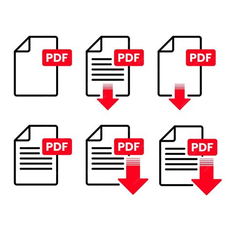 premium vector vector pdf file format icons set pdf file download