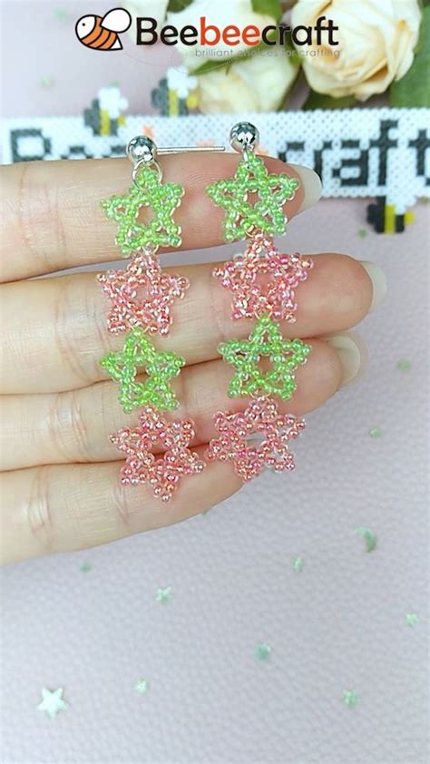 Beebeecraft Diy Star Beaded Stud Earrings Artofit