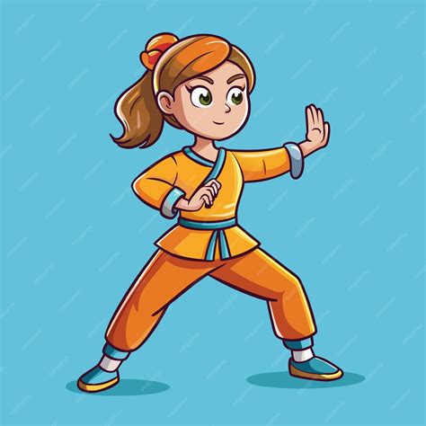 Premium Vector Cute Woman Tai Chi Vector Graphic