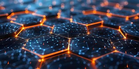 hexagonal grid pattern of graphene neural network molecular structure