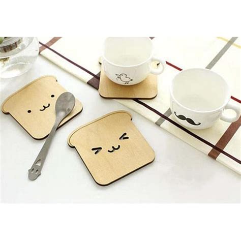 Bread Peces Wooden Tea Coasters Pack Of 6 Pecs Daraz Pk