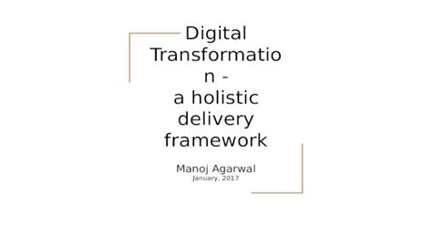 Digital Transformation Holistitic Delivery Framework [pptx Powerpoint]