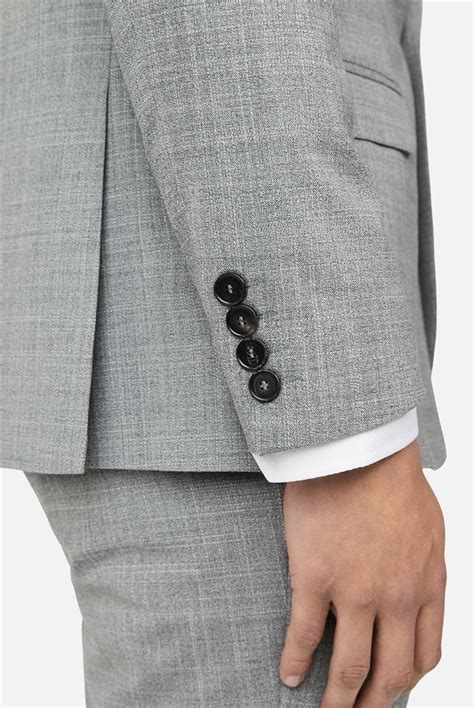 Ted Baker Mens Grey Crosshatch Slim Suit Jacket Suit Direct