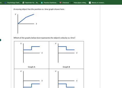 solved a moving object has the position vs time graph shown