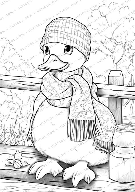 duck grayscale coloring pages instant download printable pdf filec