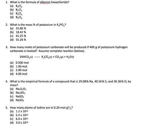 Solved Transcribed Image Text 1 What Is The Formula Of Diboron