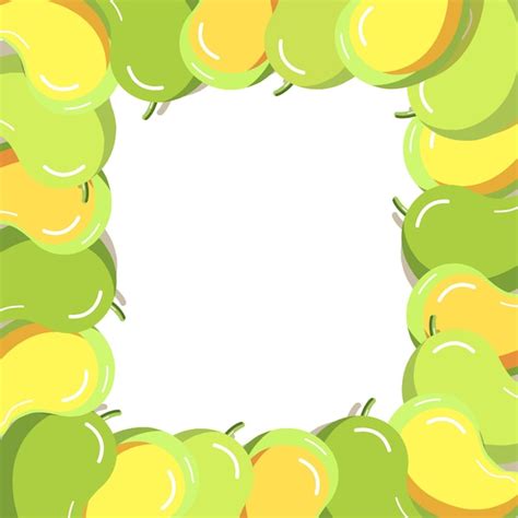 Premium Vector Mango Fruit Illustration Pattern Frame Background