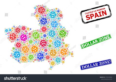 Vector Contagious Collage Castilela Mancha Province Stock Vector