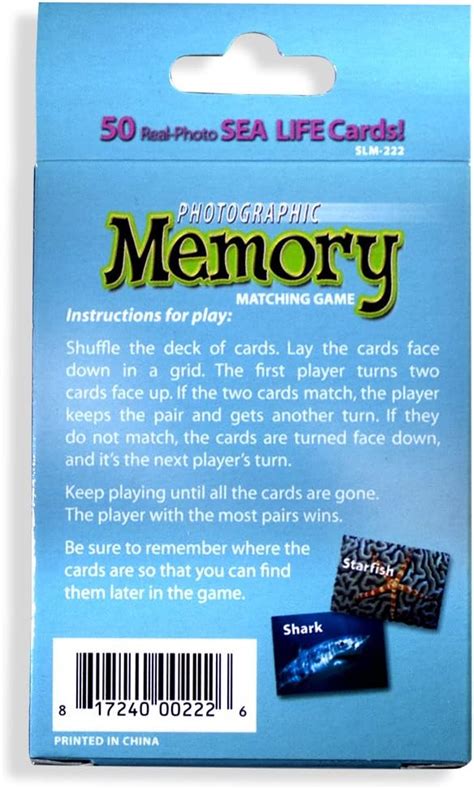 Photographic Memory Game Sea Life Toptoy
